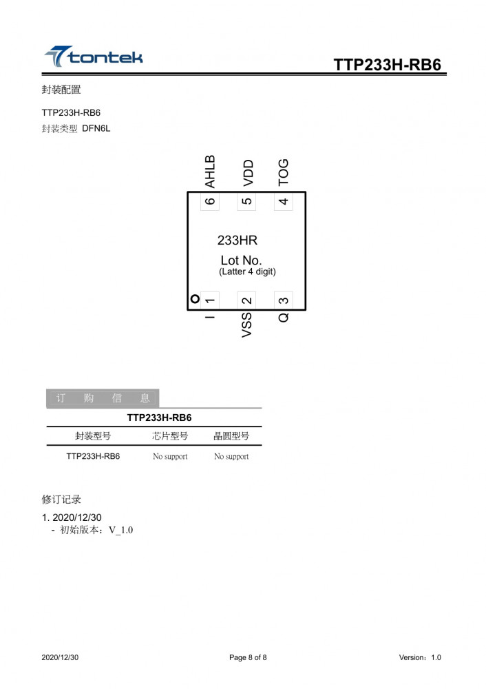 TTP233H-RB6 datasheet page 8