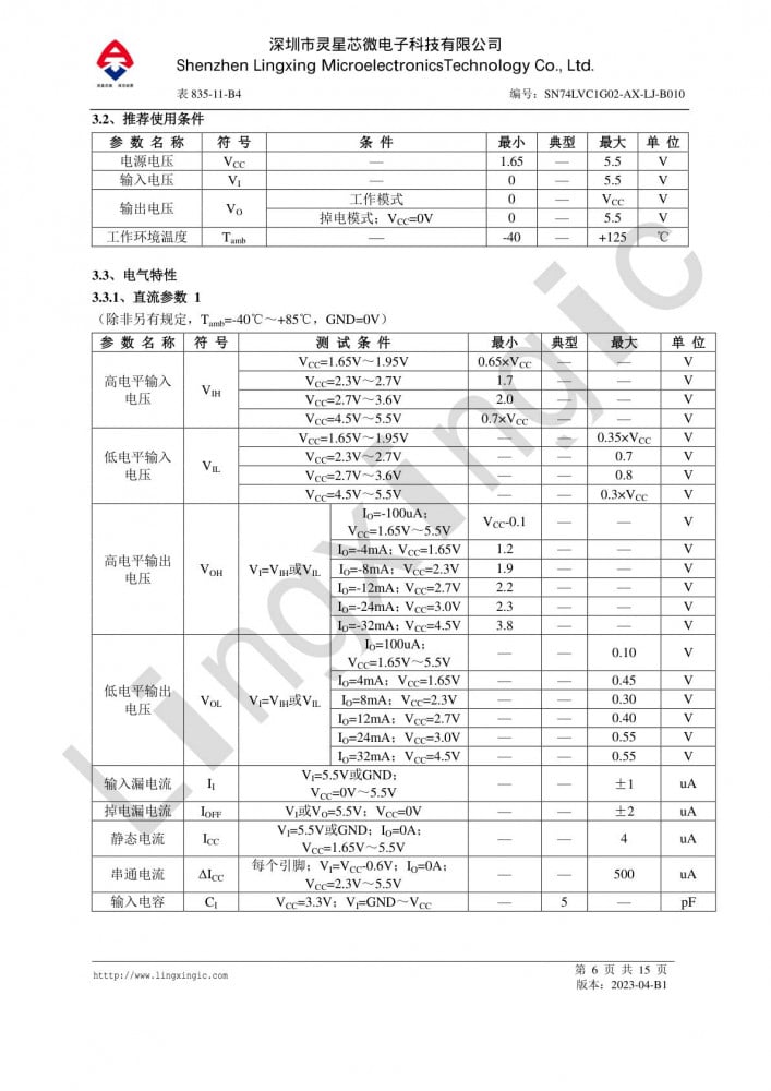 SN74LVC1G02 datasheet page 6