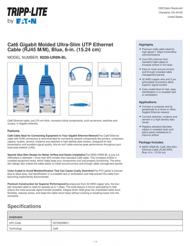 N200-UR6N-BL technical document page 1