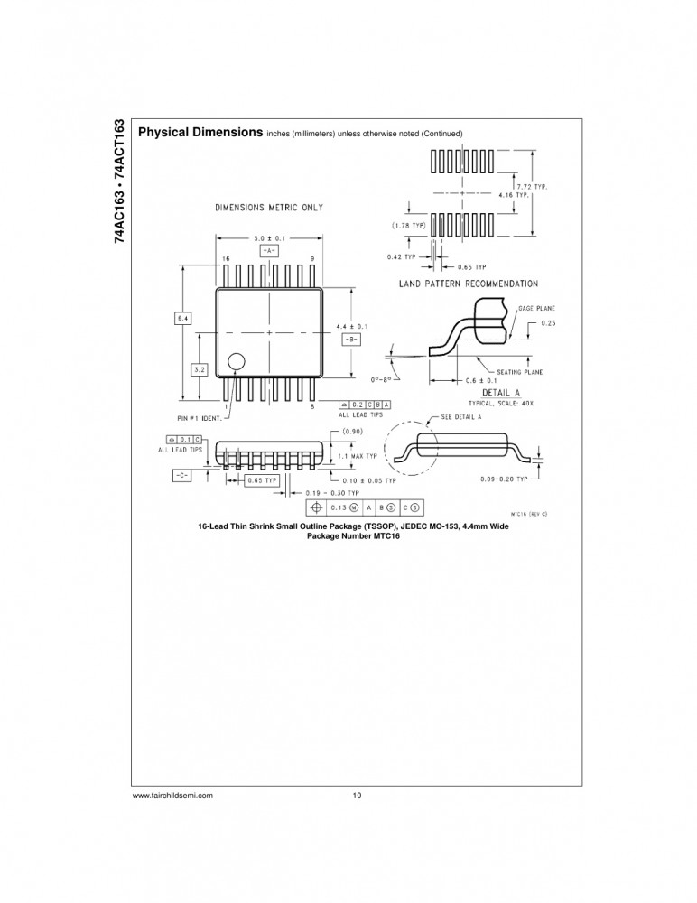 74ACT163SJ technical document page 10