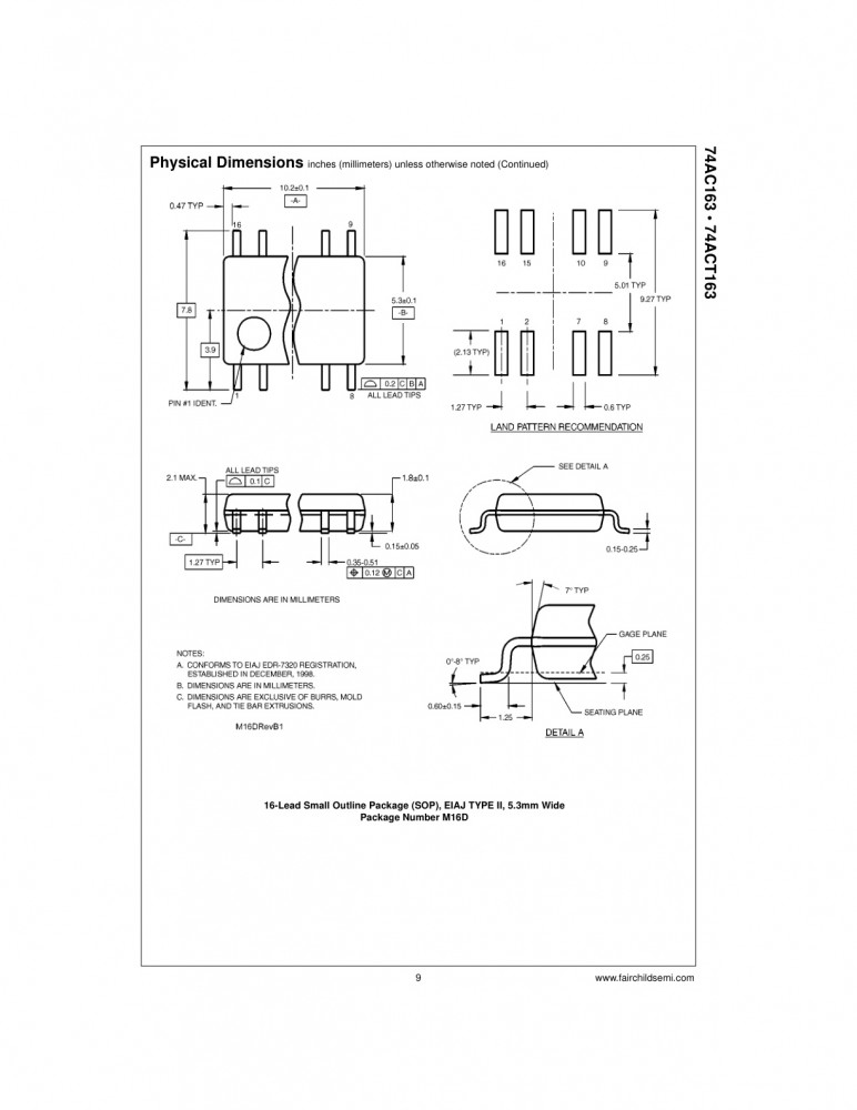 74ACT163SJ technical document page 9