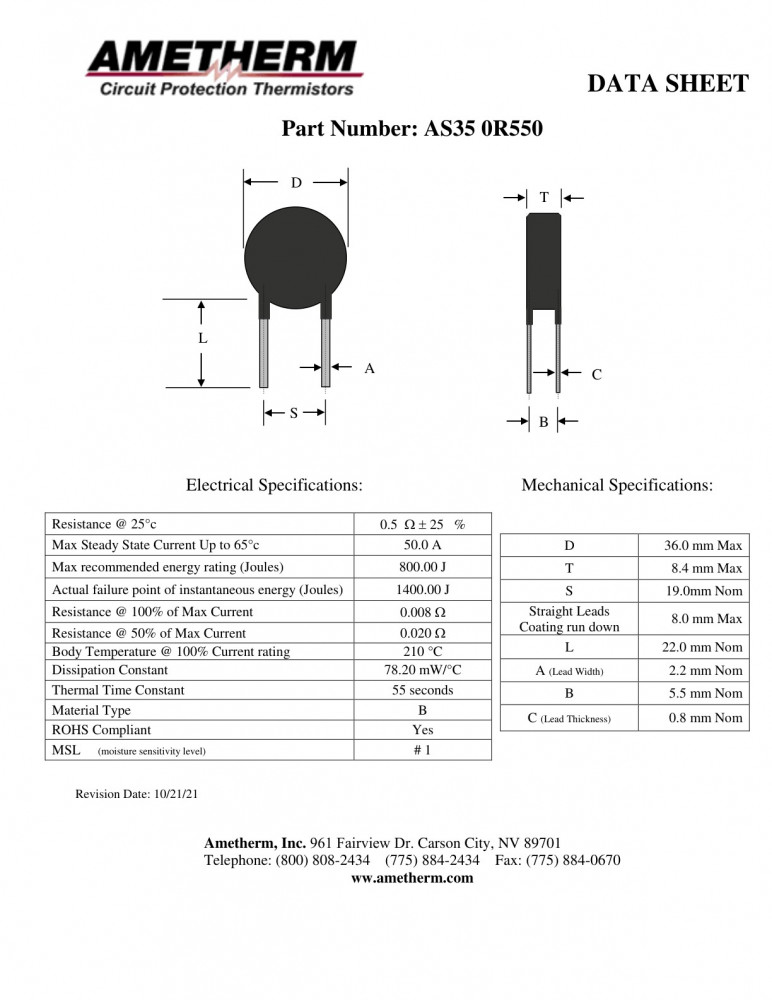 AS35 0R550 technical document preview