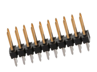 2.54mm Pitch C-Grid III Header, Dual Row, Vertical, 20 Circuits, 0.76µm Gold (Au) Selective Plating for sale