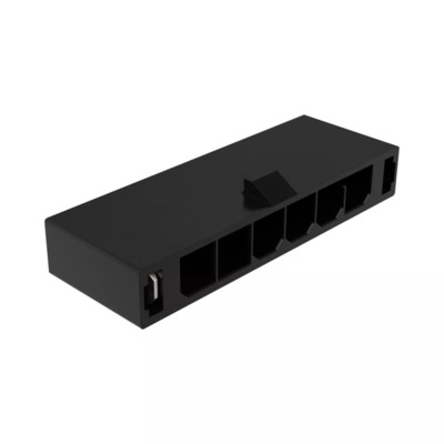 Mini-Fit Max Right Angle Header, Single Row, Surface Mount, 6 Circuits, Matte Tin (Sn) Plating, Black, Glow-Wire Capable, Tape and Reel for sale