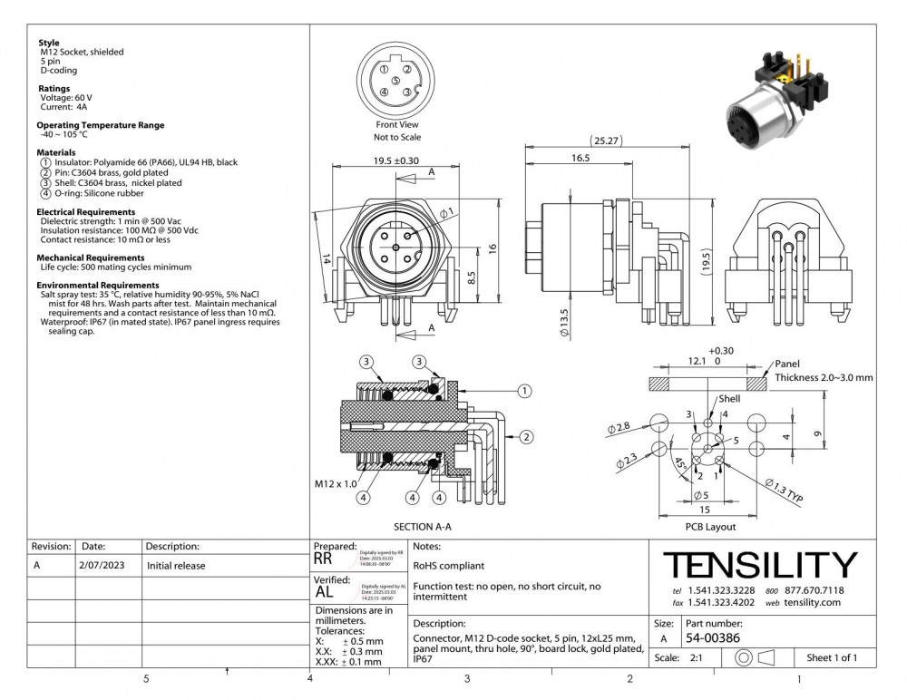 Tensility International 54-00386 product drawing