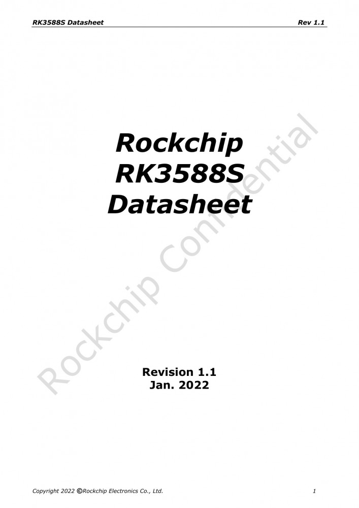 RK3588S datasheet page 1