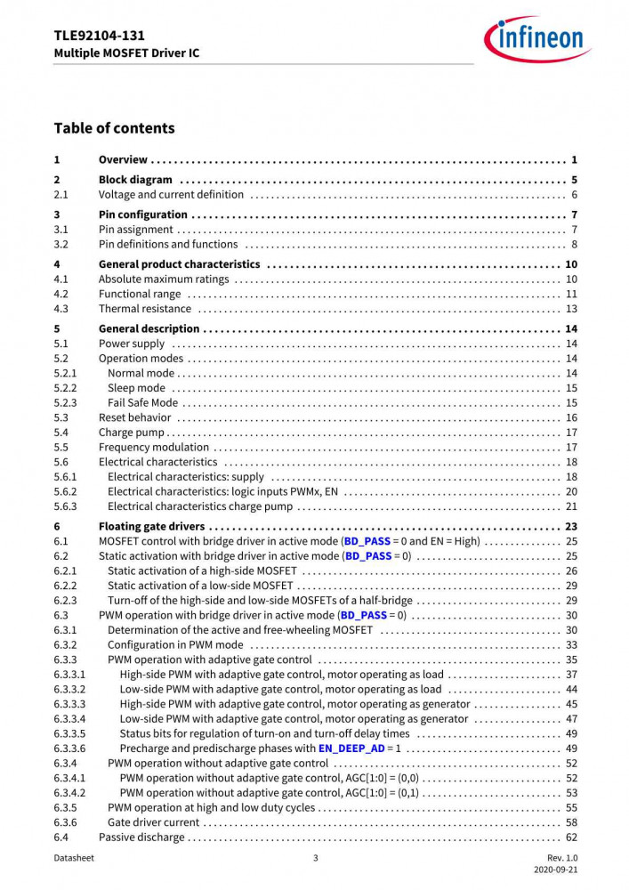 TLE92104-131 datasheet page 3