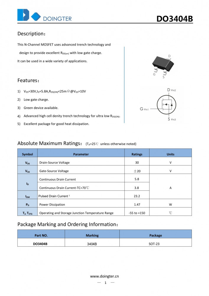 DO3404B datasheet page 1
