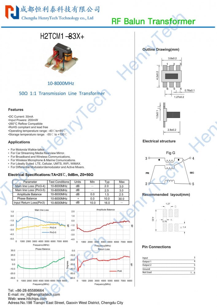 H2TCM1-83X+ technical document page