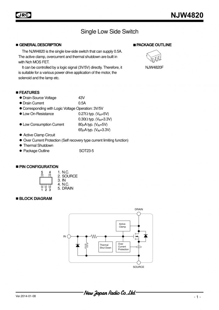 NJW4820 datasheet page 1