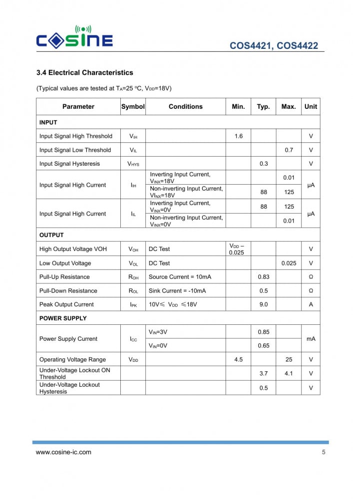 COS4422DT datasheet page 5