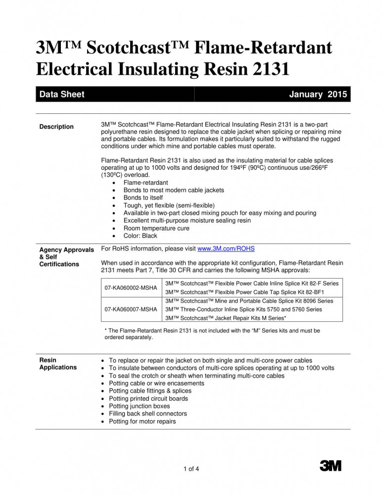 Product datasheet page 1