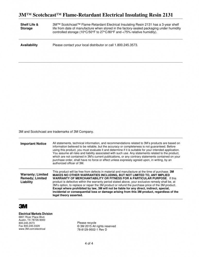Product datasheet page 4