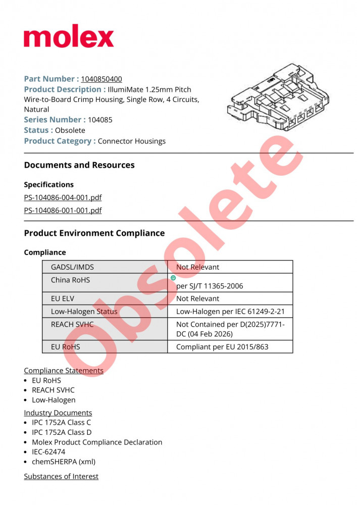 Product specification document page 1