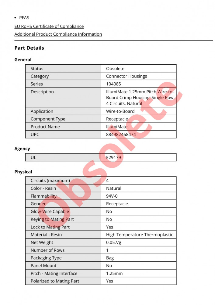 Product specification document page 2