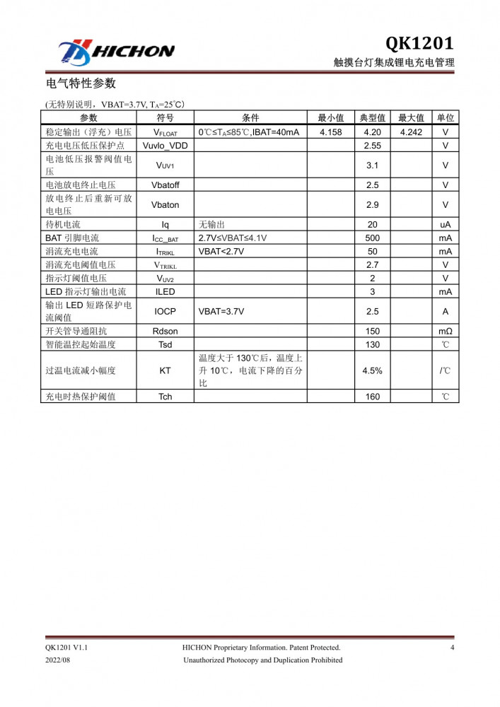 QK1201 technical document page 4