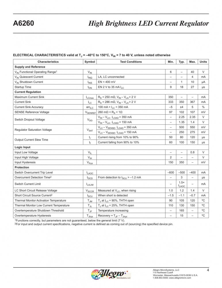A6260 datasheet page 4