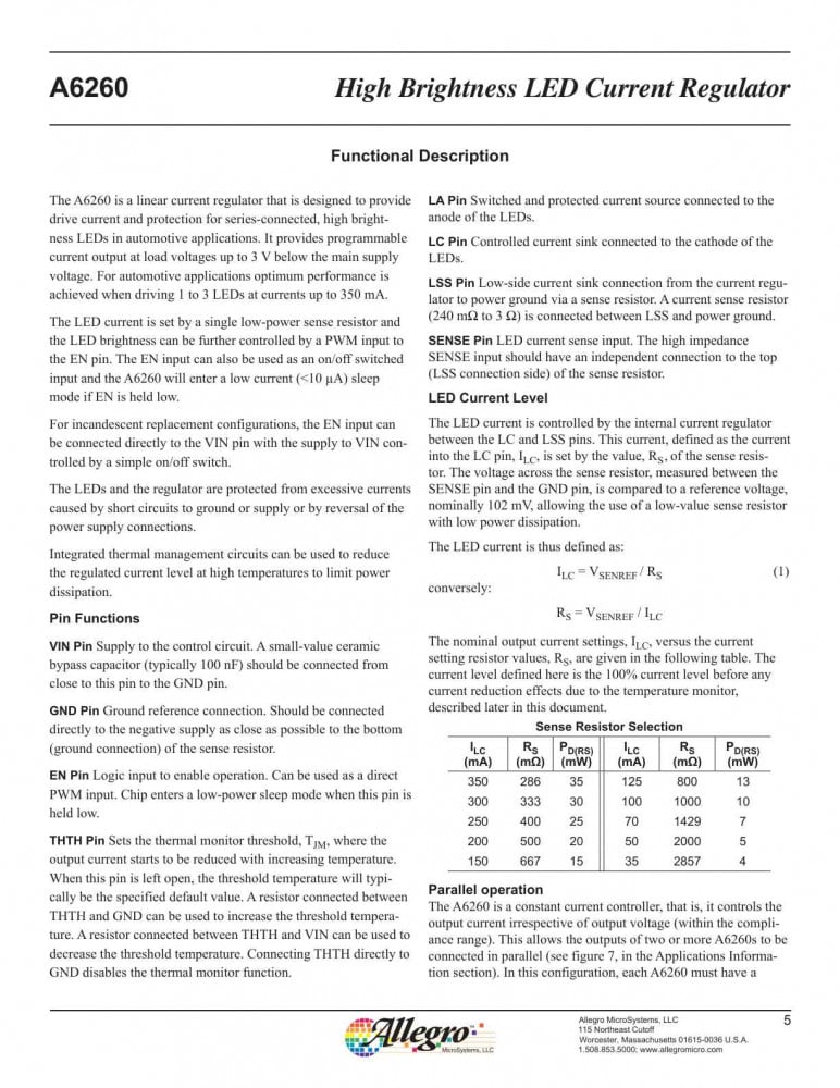 A6260 datasheet page 5