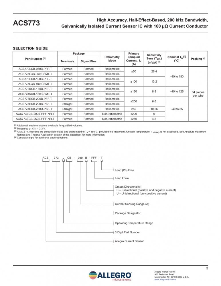 ACS773 datasheet page 3