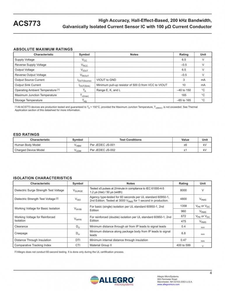 ACS773 datasheet page 4
