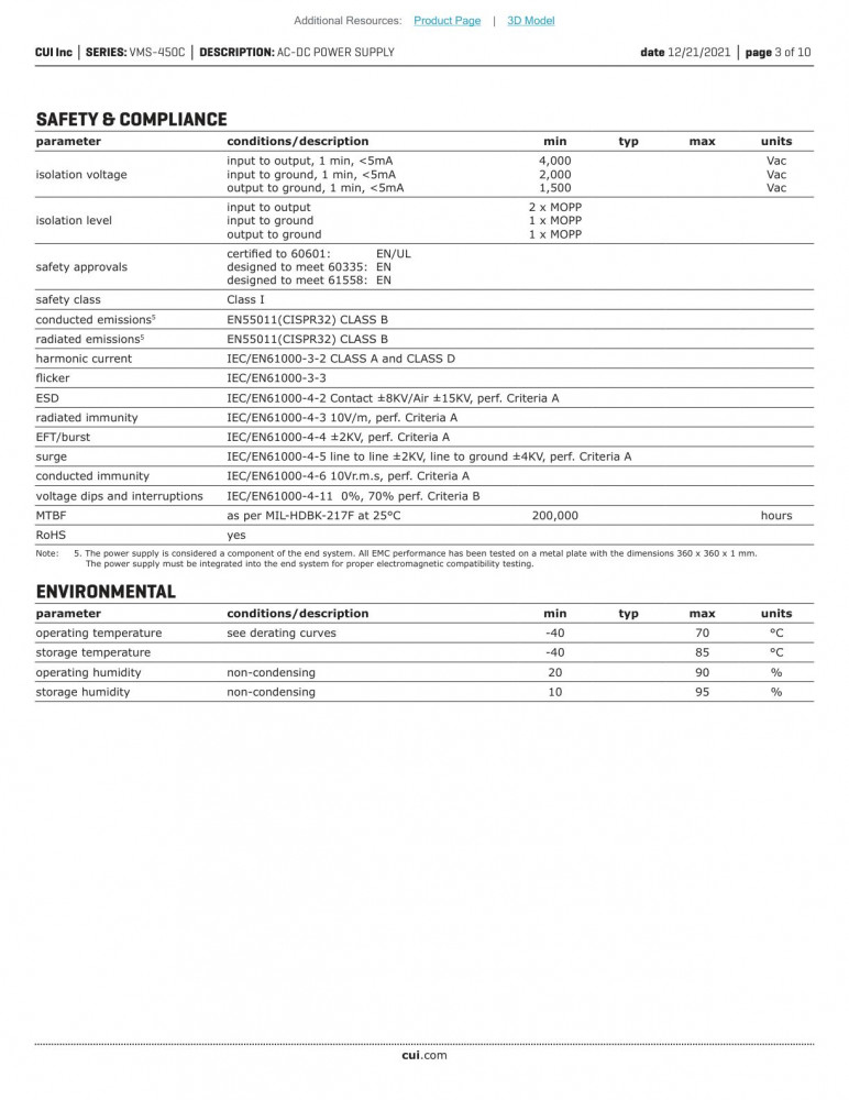 VMS-450C datasheet page 3