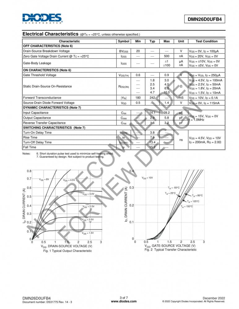 DMN26D0UFB4-7B datasheet page 3