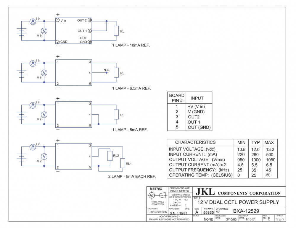 BXA-12529 product drawing, page 2