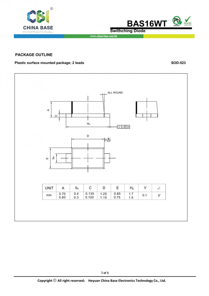 CBI BAS16WT datasheet page 3