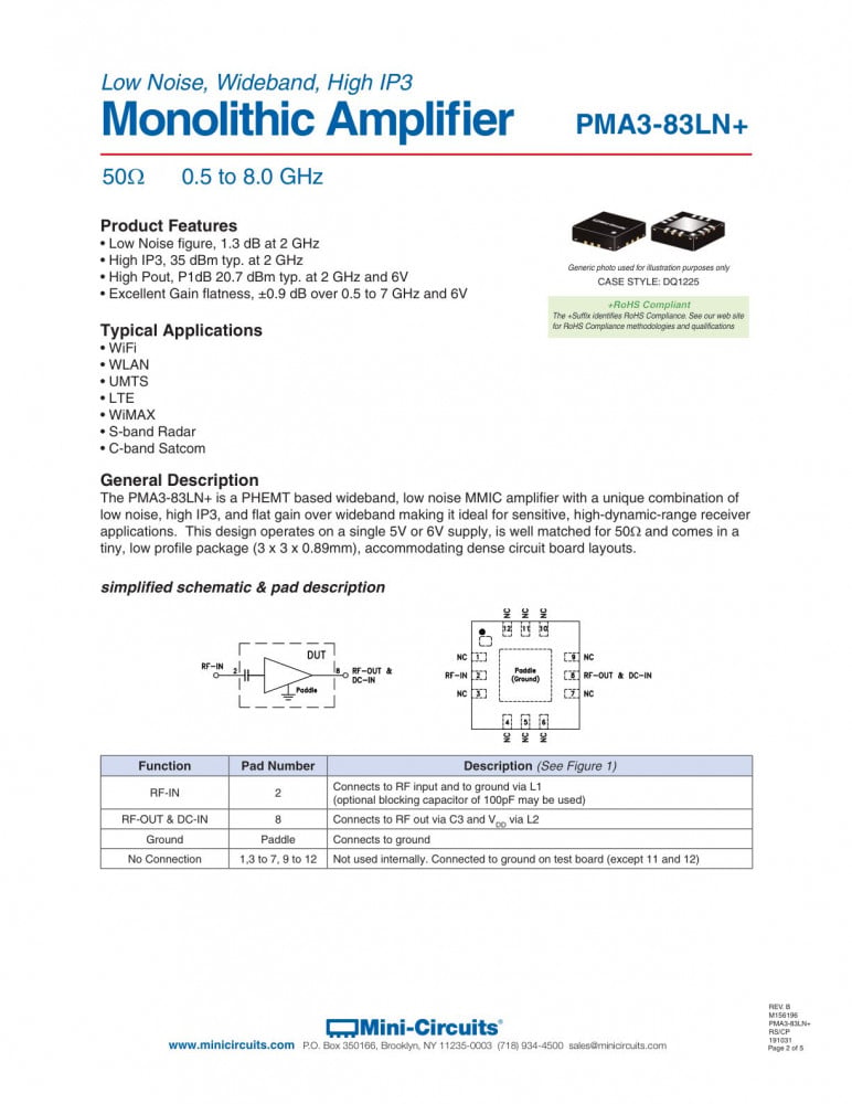 PMA3-83LN+ datasheet page 2