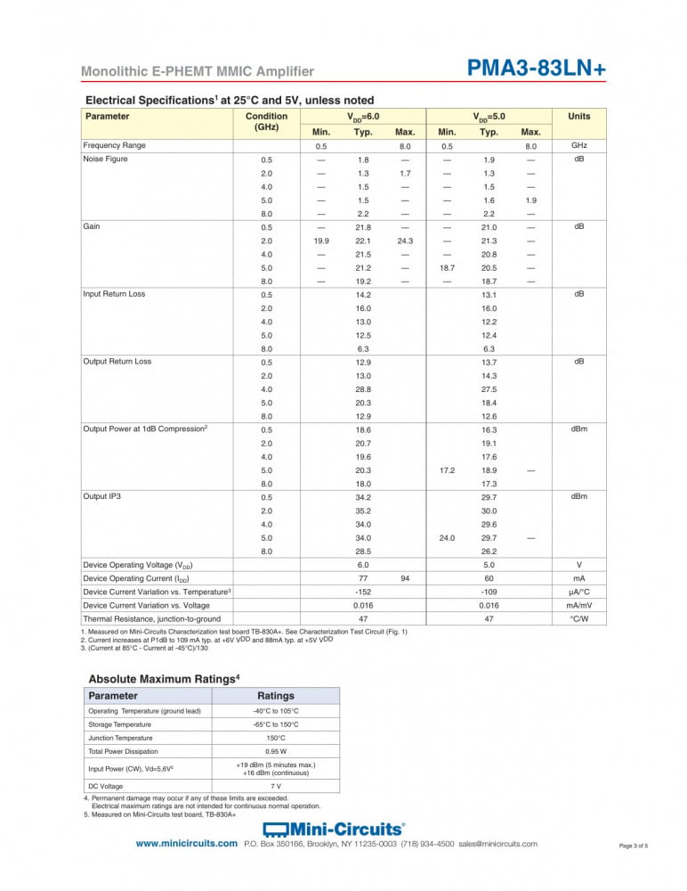 PMA3-83LN+ datasheet page 3