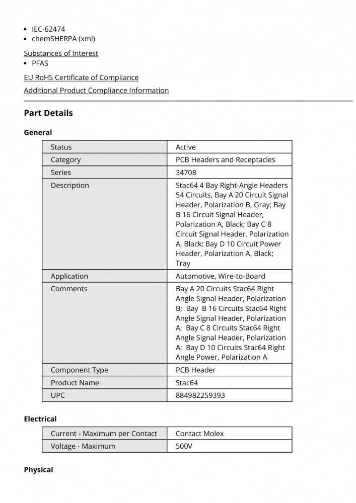 MOLEX 347084050 technical document preview, page 2