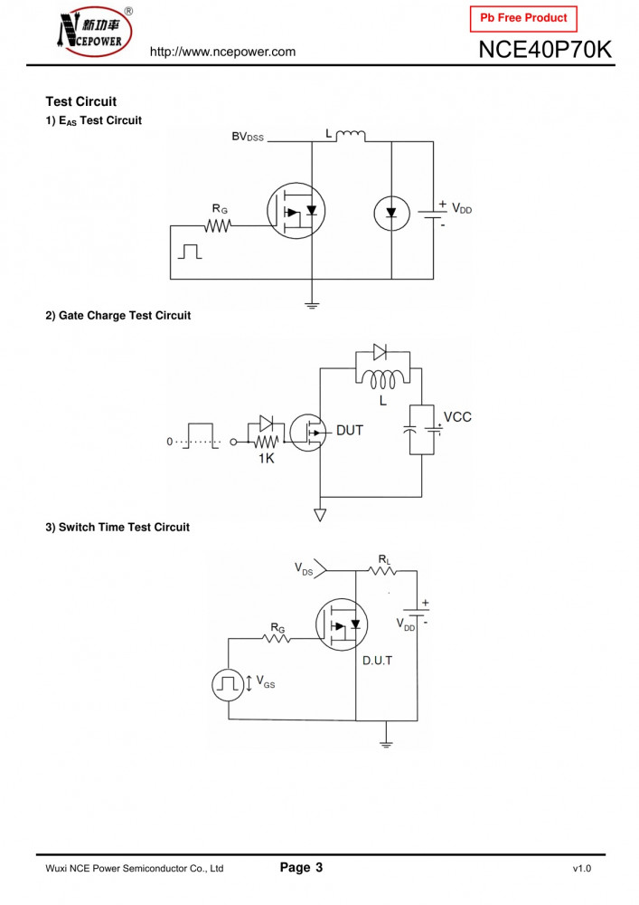 NCE40P70K datasheet page 3