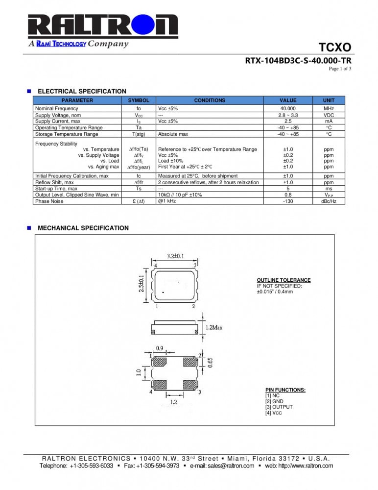 RTX-104BD3C-S-40.000-TR datasheet page 1