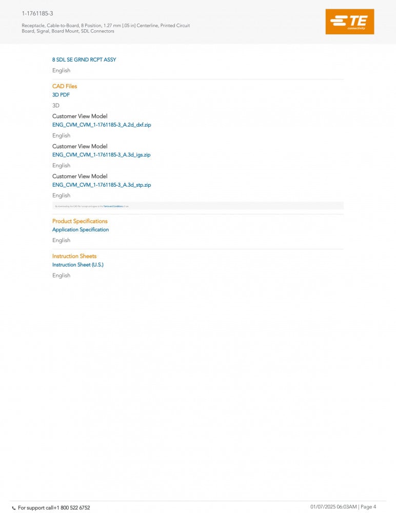 TE Connectivity 1-1761185-3 document page 4