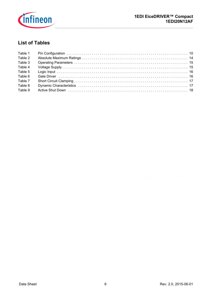 Infineon datasheet page 6