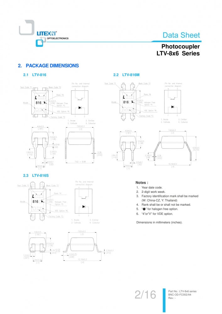 LTV-816 datasheet page 3