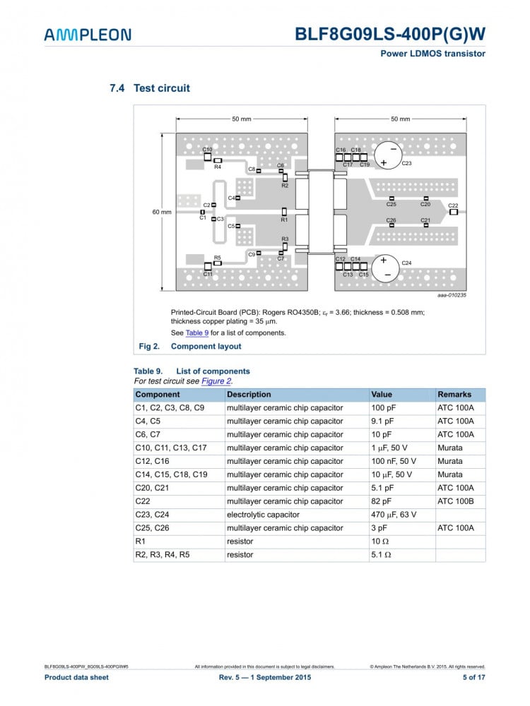 Datasheet page 5