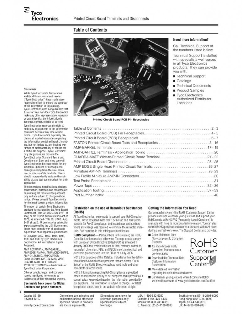 TE Connectivity PCB terminals catalog page 2