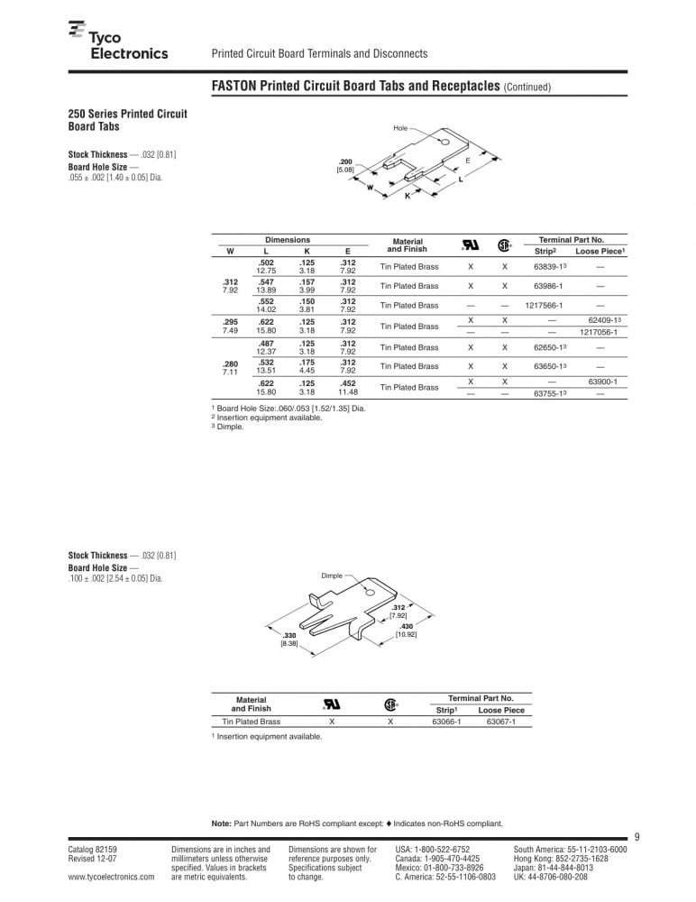 TE Connectivity PCB terminals catalog page 9