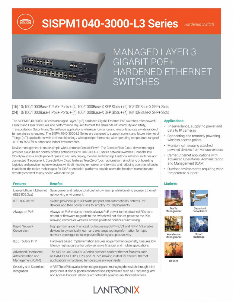 Lantronix SISPM1040-3000-L3 Series product document, page 1