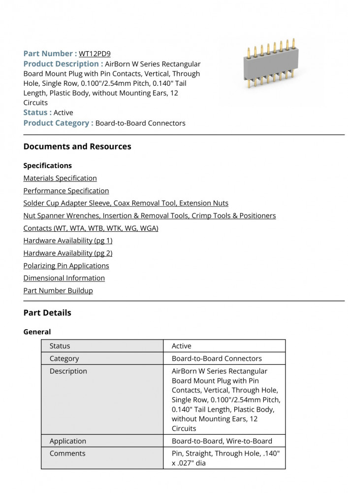 WT12PD9 technical document page 1