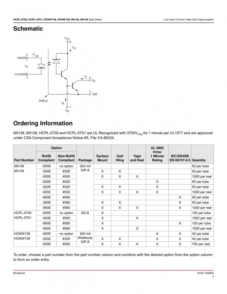 6N139 family datasheet page 3