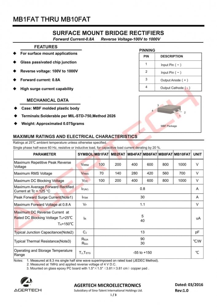 MB6FAT datasheet page 1