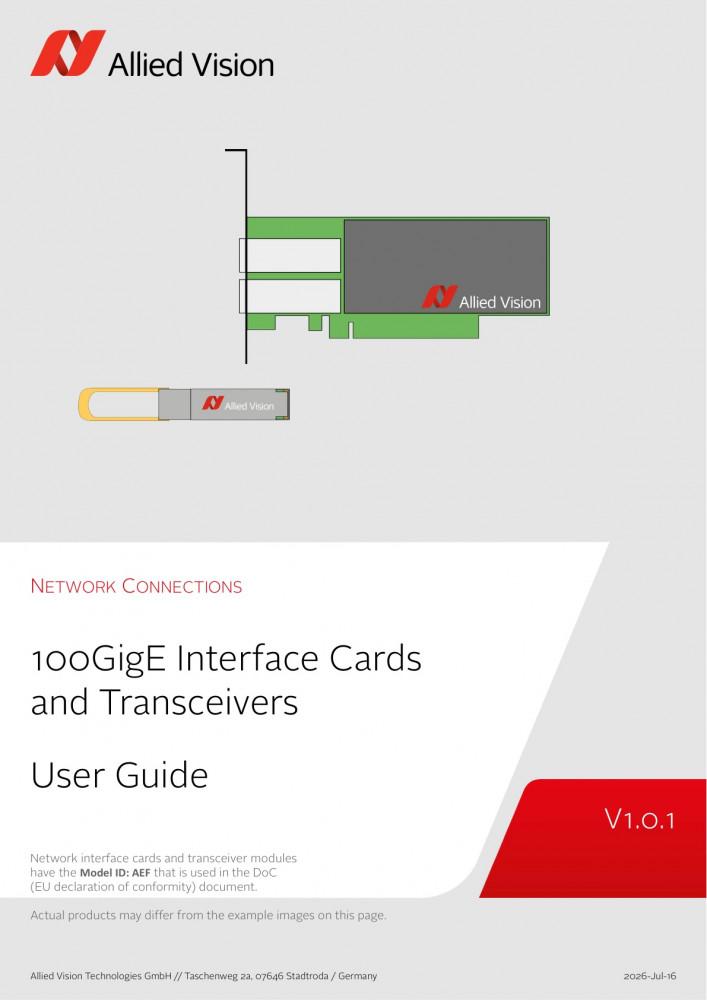 Allied Vision 100GigE guide page 1