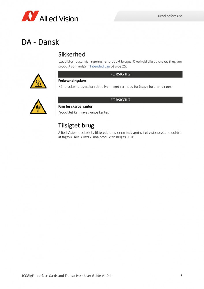 Allied Vision 100GigE guide page 3