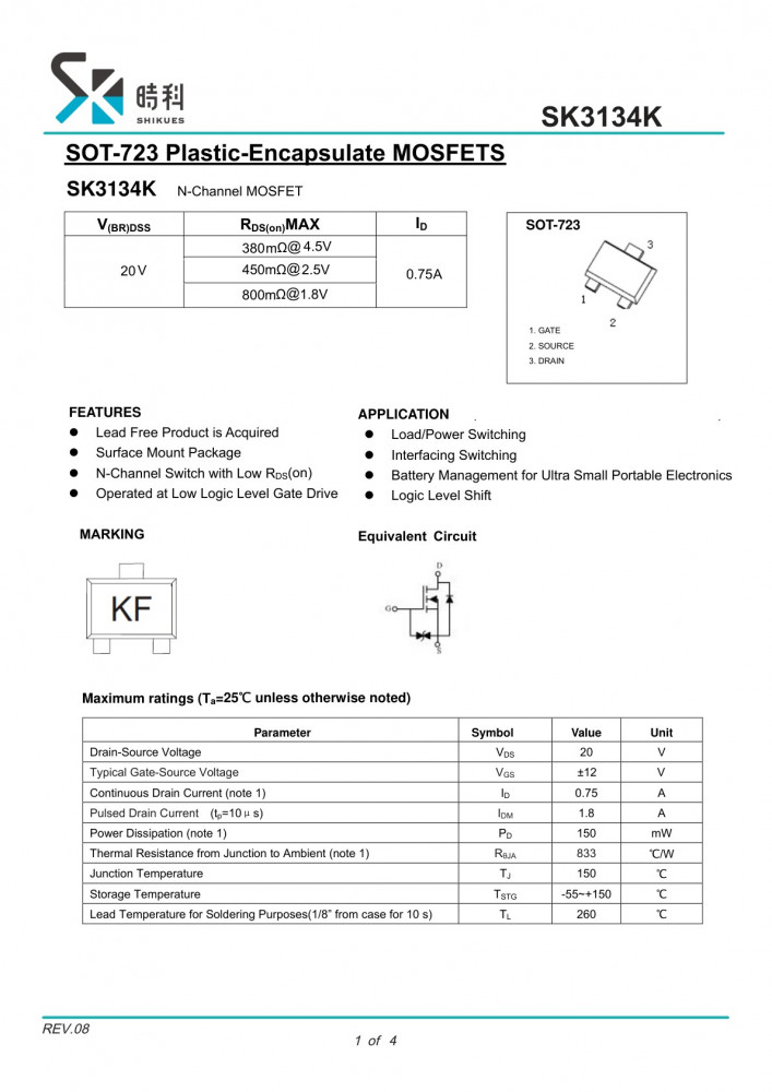 SK3134K datasheet page 1
