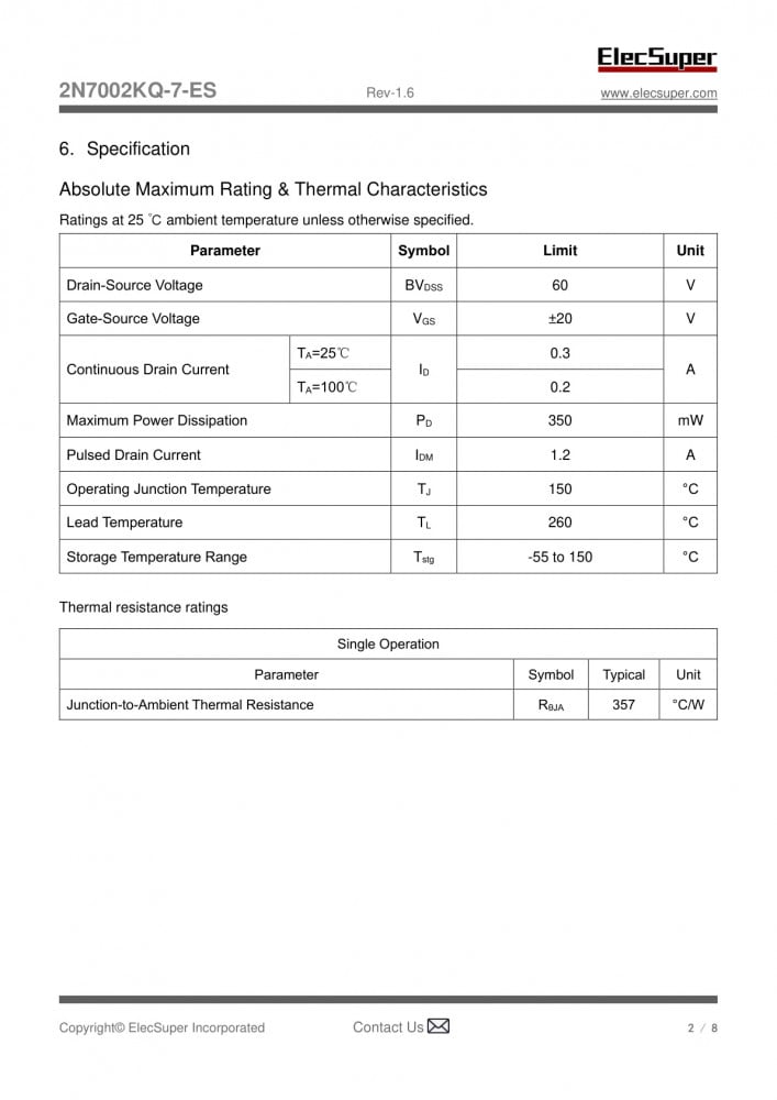 2N7002KQ-7-ES datasheet page 2