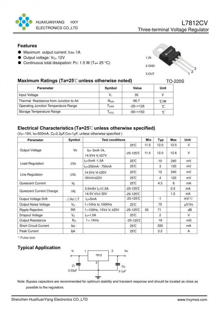 L7812CV-HXY datasheet page 1