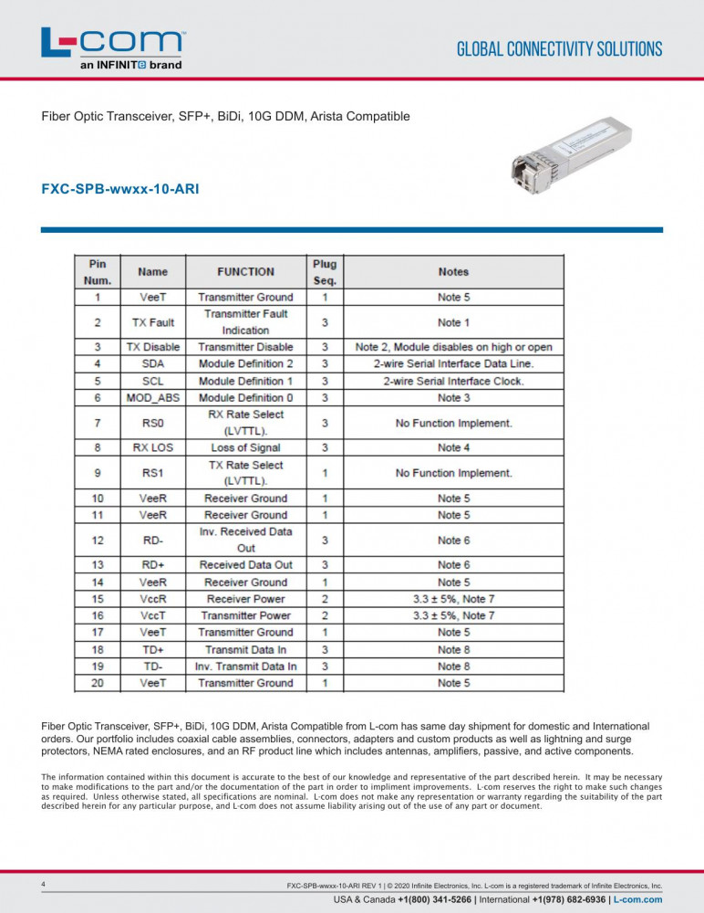 FXC-SPB-5480-10-ARI datasheet page 4