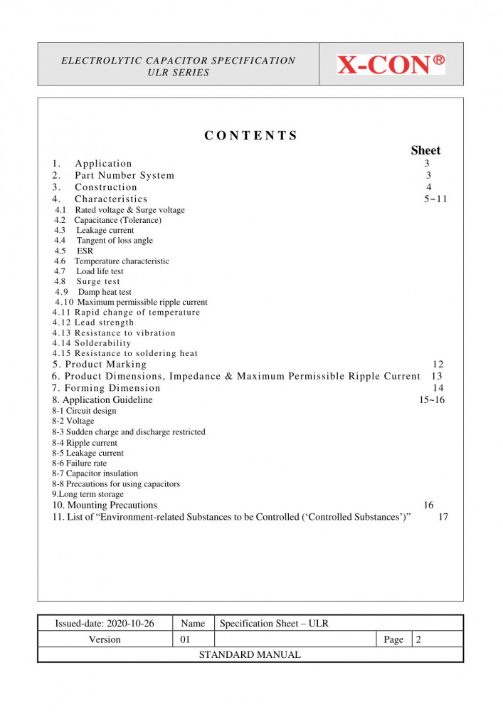 ULR series specification page 3